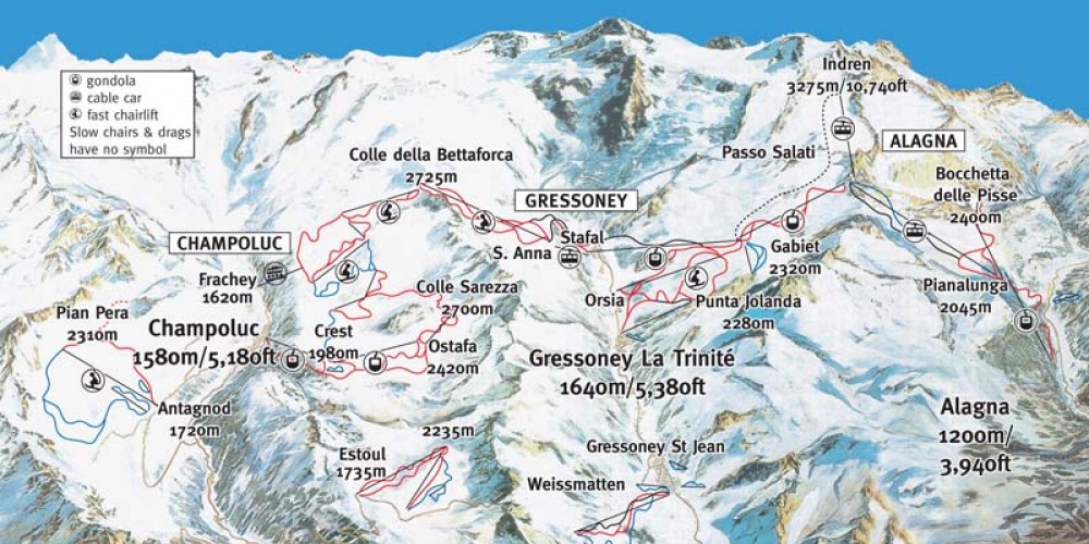 Champoluc resort and piste maps