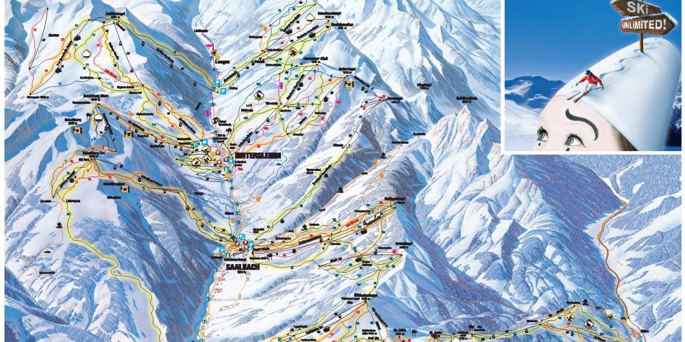 Saalbach Hinterglemm resort and piste maps